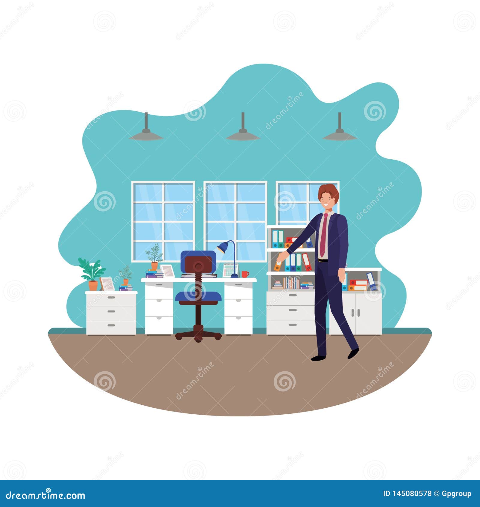 Businessman in the Work Office Avatar Character Stock Vector ...