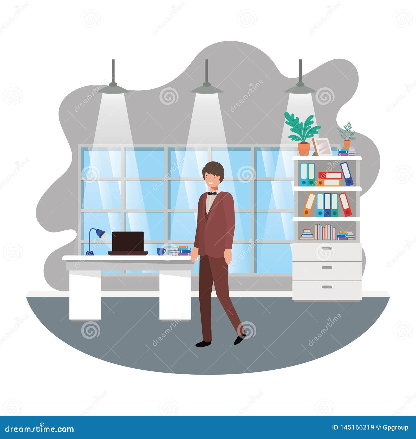 Businessman in the Work Office Avatar Character Stock Vector ...