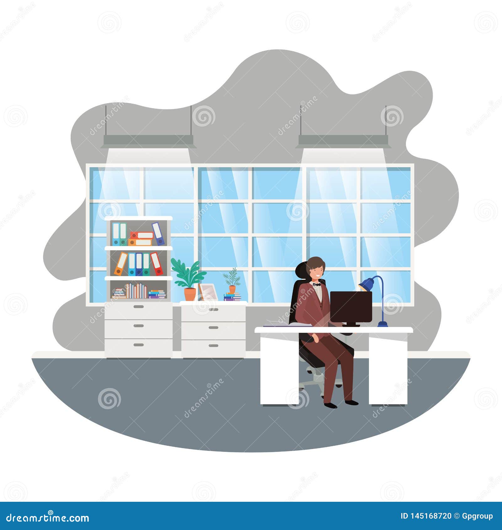 Businessman in the Work Office Avatar Character Stock Vector ...
