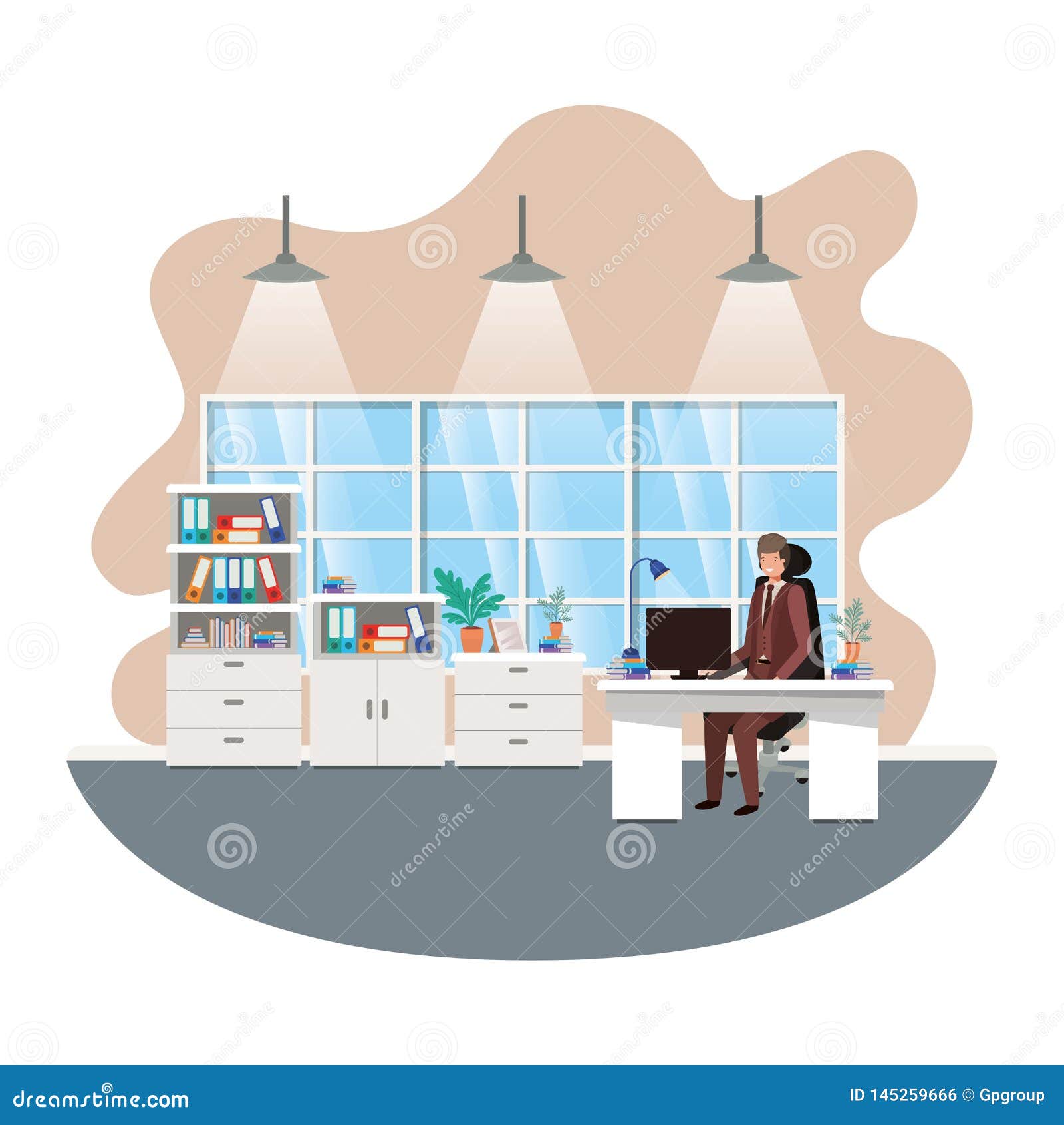 Businessman in the Work Office Avatar Character Stock Vector ...