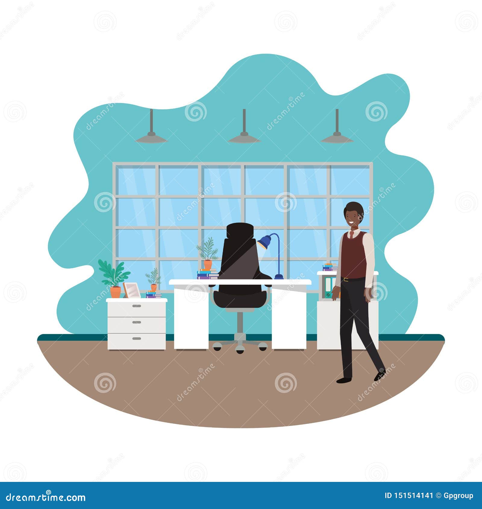 Businessman in the Work Office Avatar Character Stock Vector ...