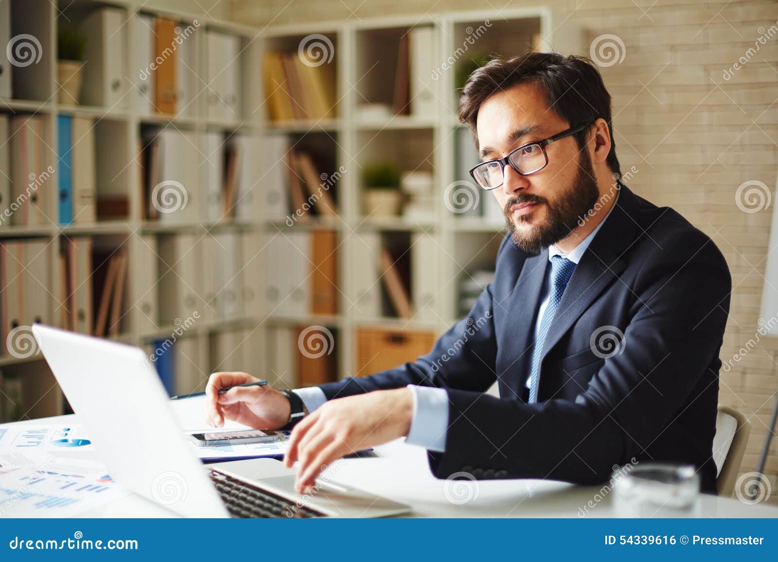 Businessman at work stock photo. Image of contemporary - 54339616