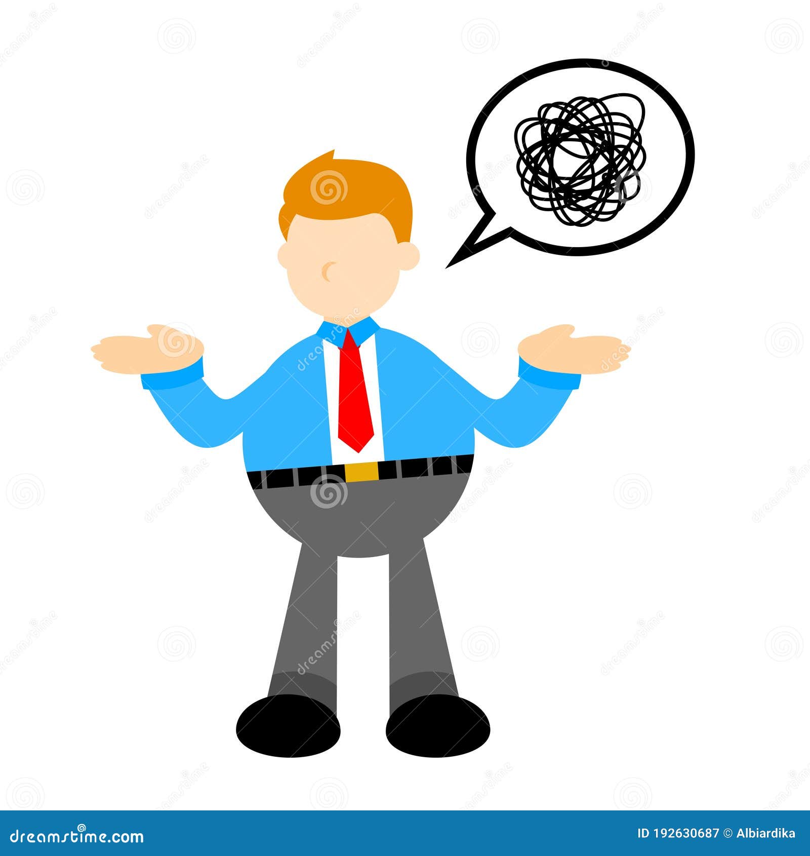 Businessman Worker Ask Something Confusion Cartoon Doodle Flat Design ...
