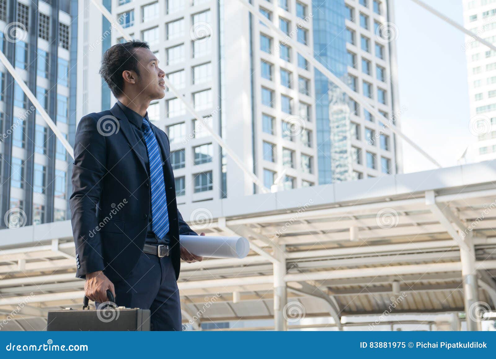 Businessman Worker on Construction Site Stock Image - Image of ...