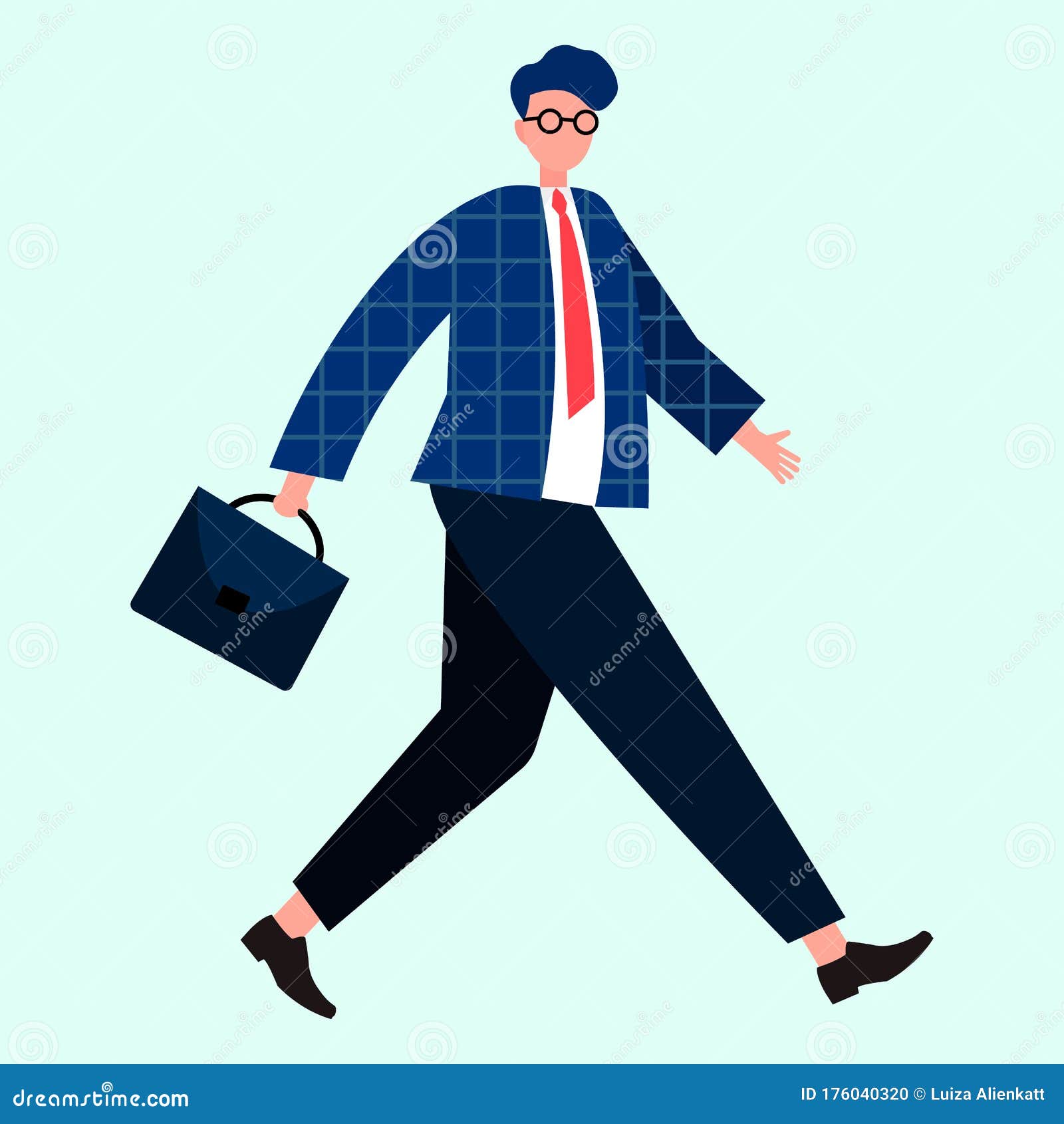 Businessman or Worker is in a Hurry To Work Stock Vector - Illustration ...