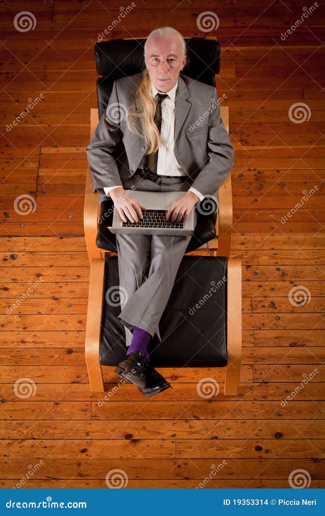 Businessman Working on Armchair Stock Photo - Image of guru, business ...