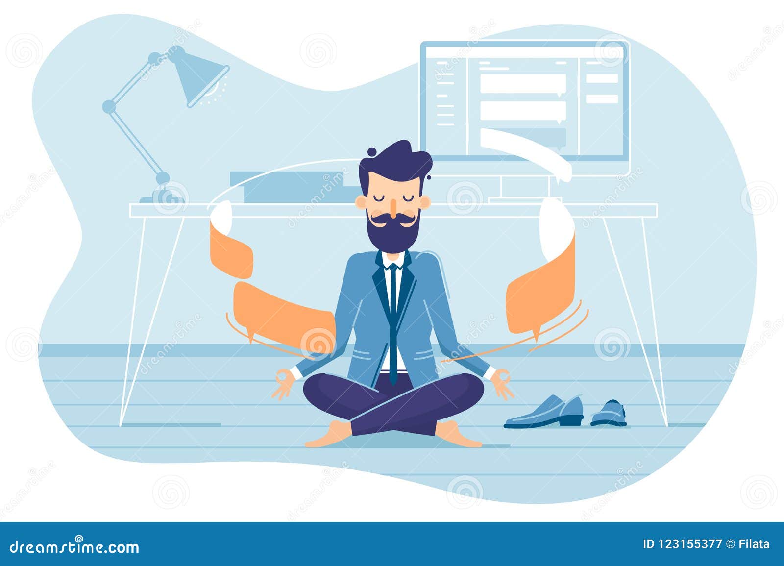 Businessman in Working Balance of Zen Stock Vector - Illustration of ...