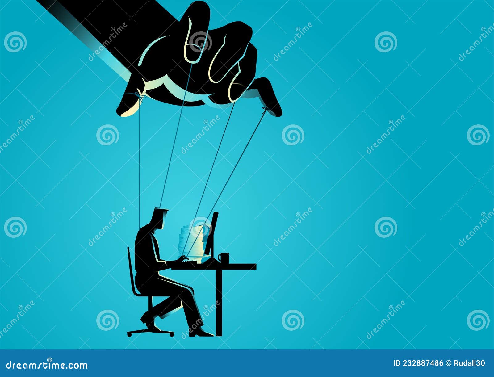 Puppet Master Controlling Graphic Chart Cartoon Vector | CartoonDealer ...