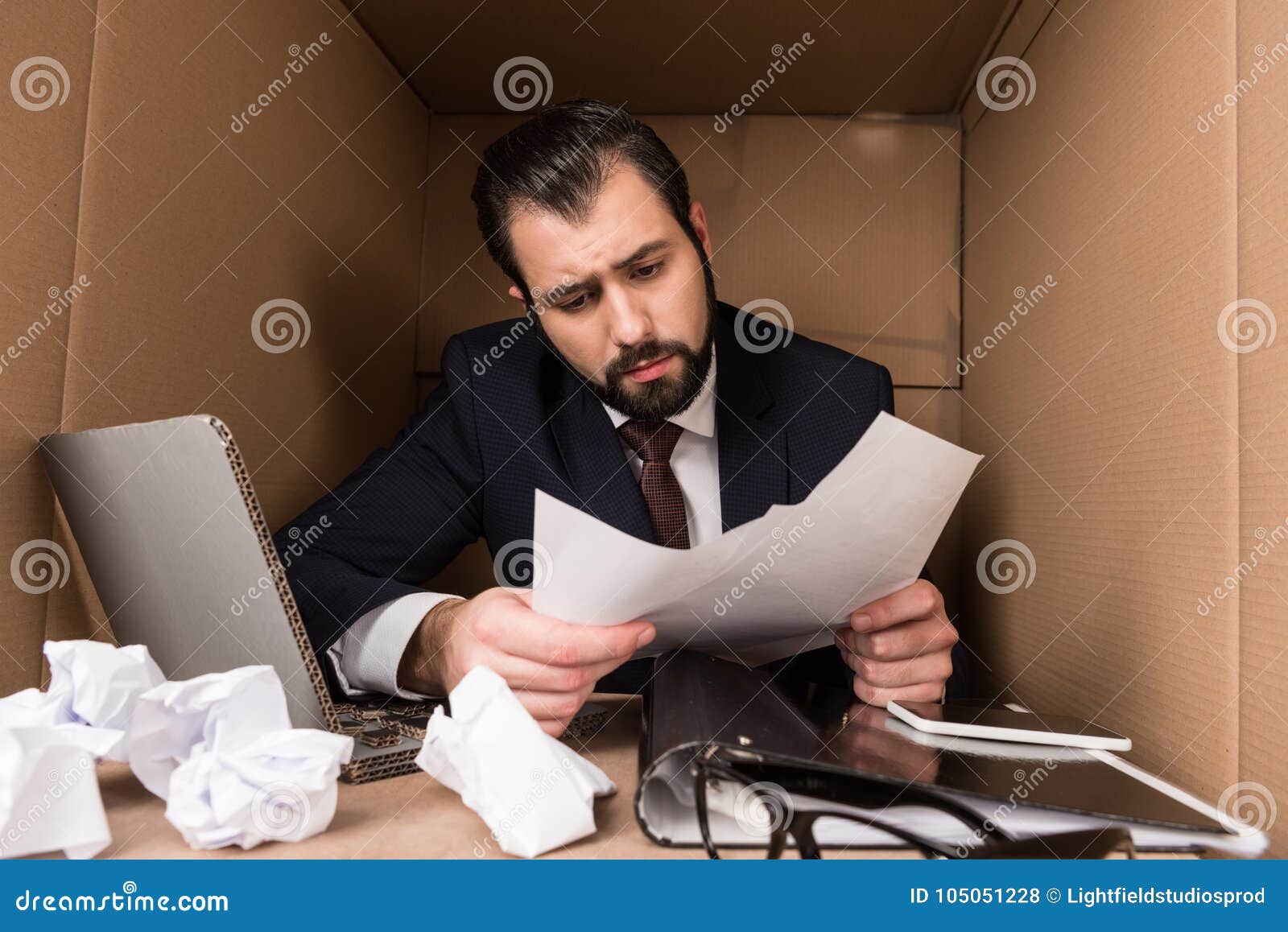 Businessman Working with Documents Stock Photo - Image of ...