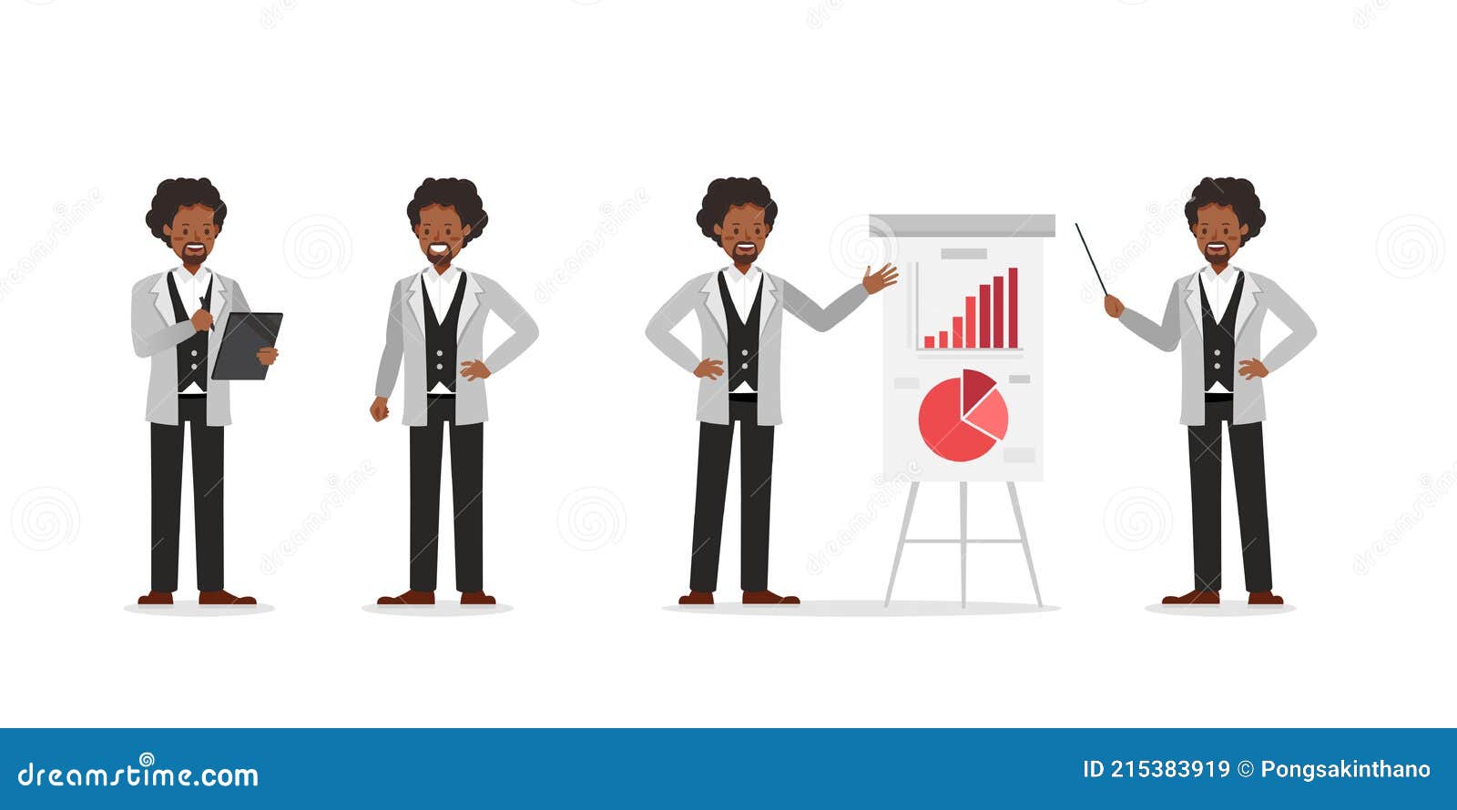 Businessman Working Character Vector Design No84 Stock Vector ...