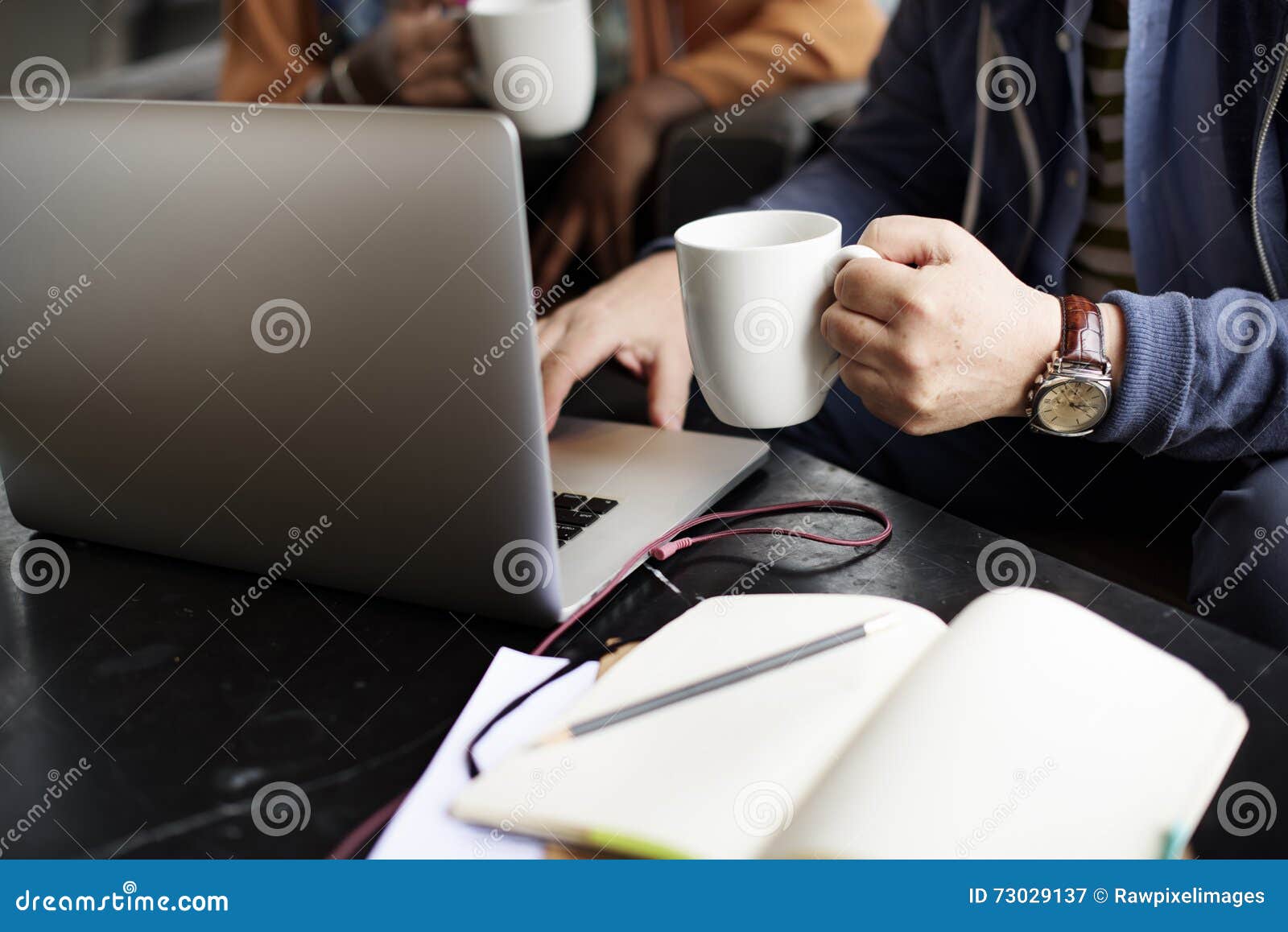 Businessman Working Coffee Shop Busy Concept Stock Image - Image of ...