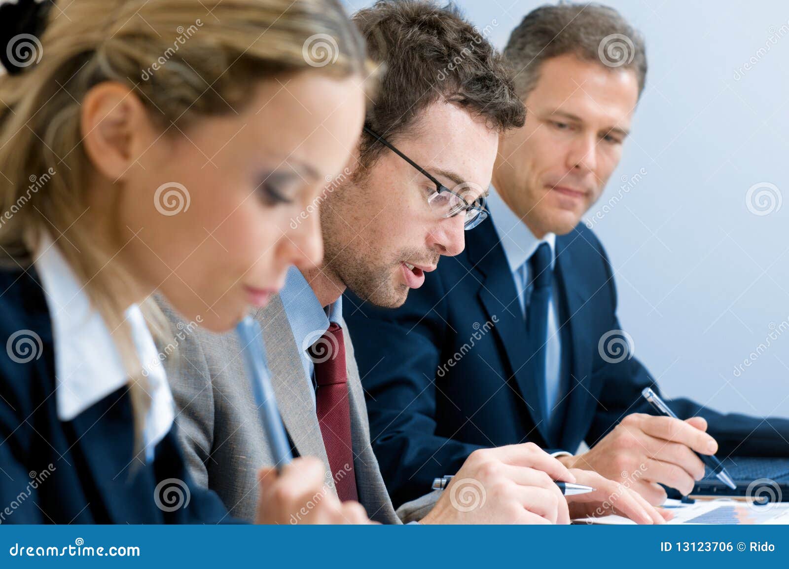 Businessman Working with Colleagues Stock Photo - Image of meeting ...