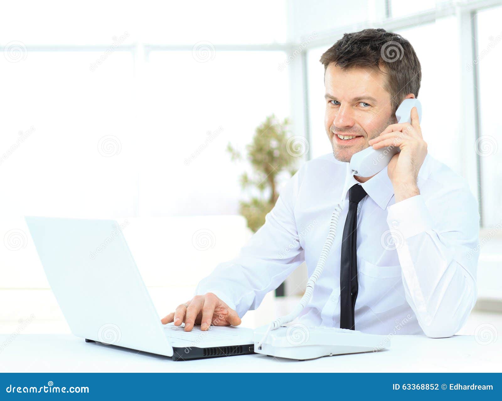 Businessman Working at the Compute Stock Photo - Image of equipment ...