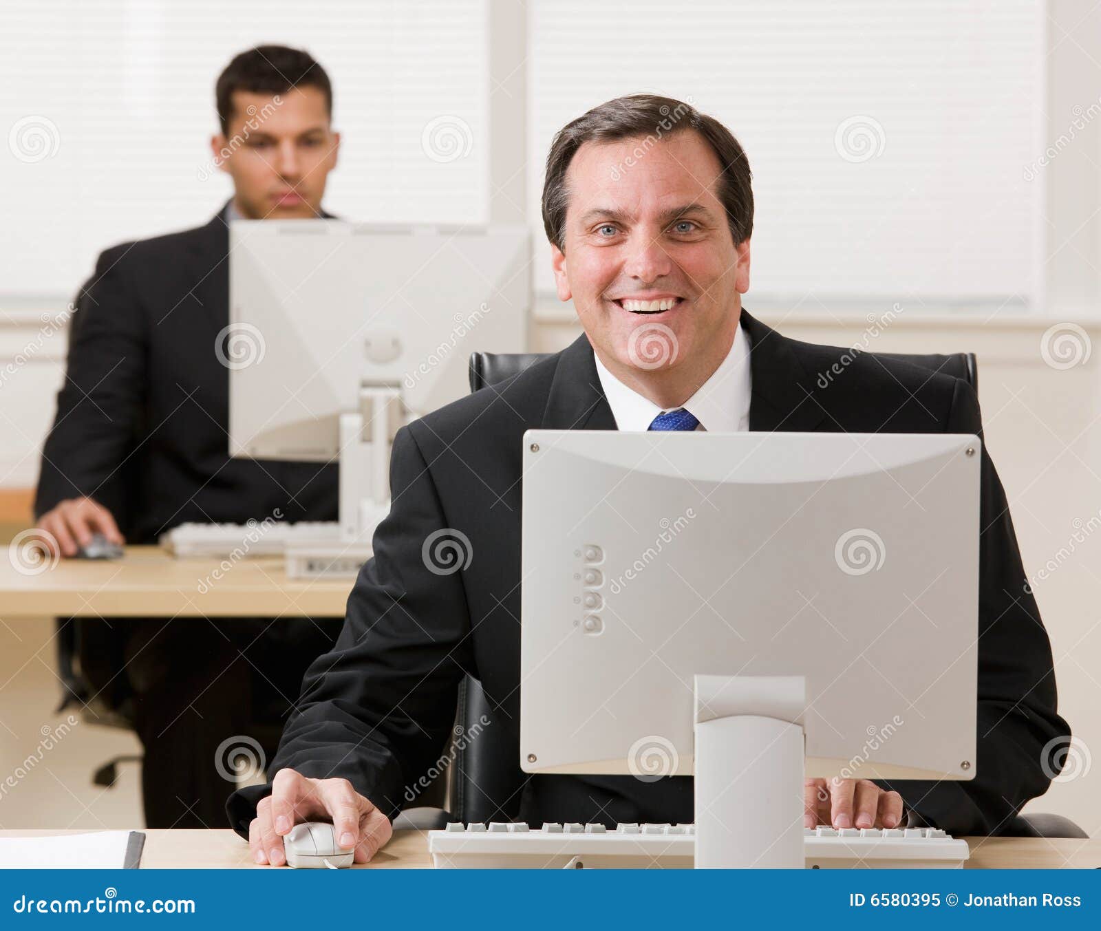 Businessman Working on Computer Stock Image - Image of working ...