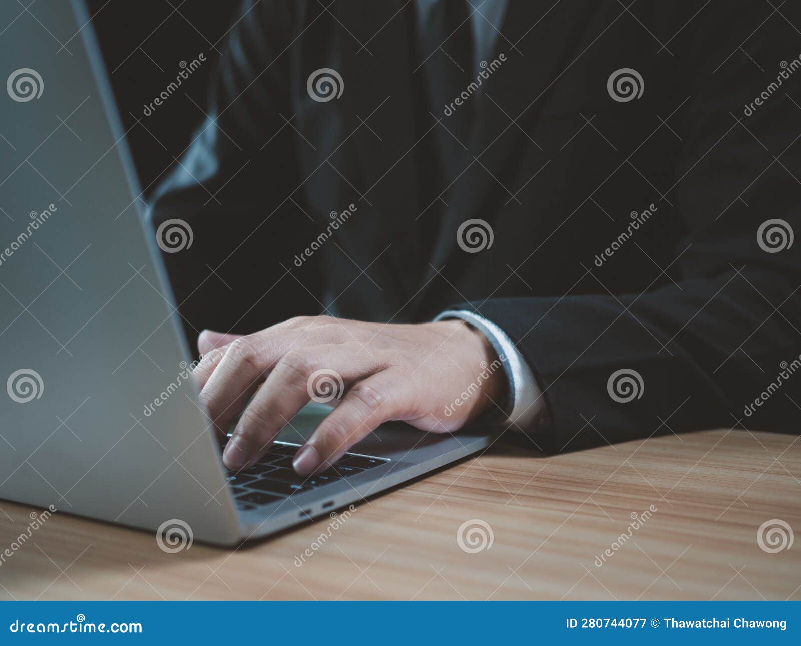 Businessman Working on Computer. Business Concept and Communication ...