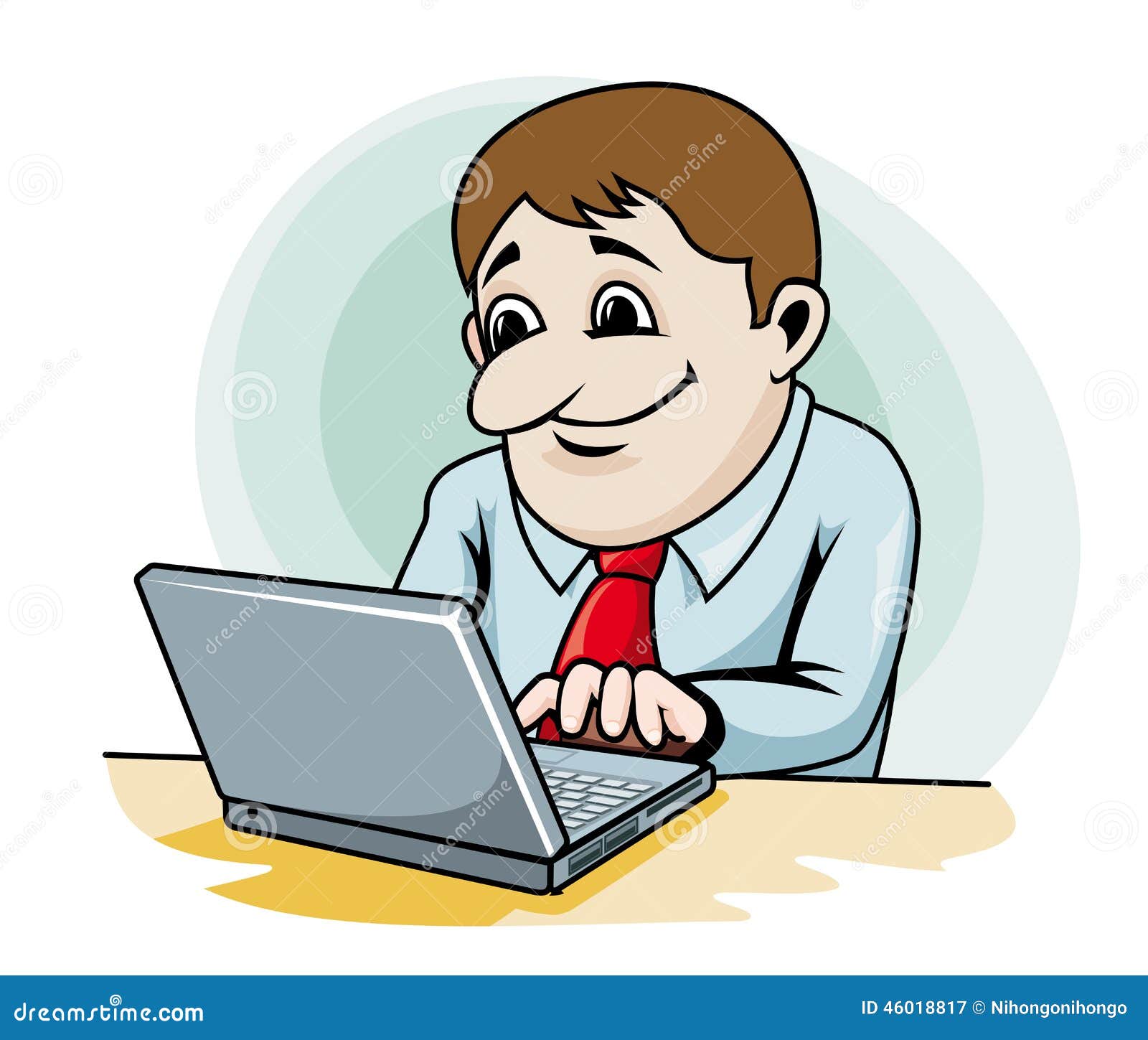 Businessman Working on Computer Stock Vector - Illustration of ...