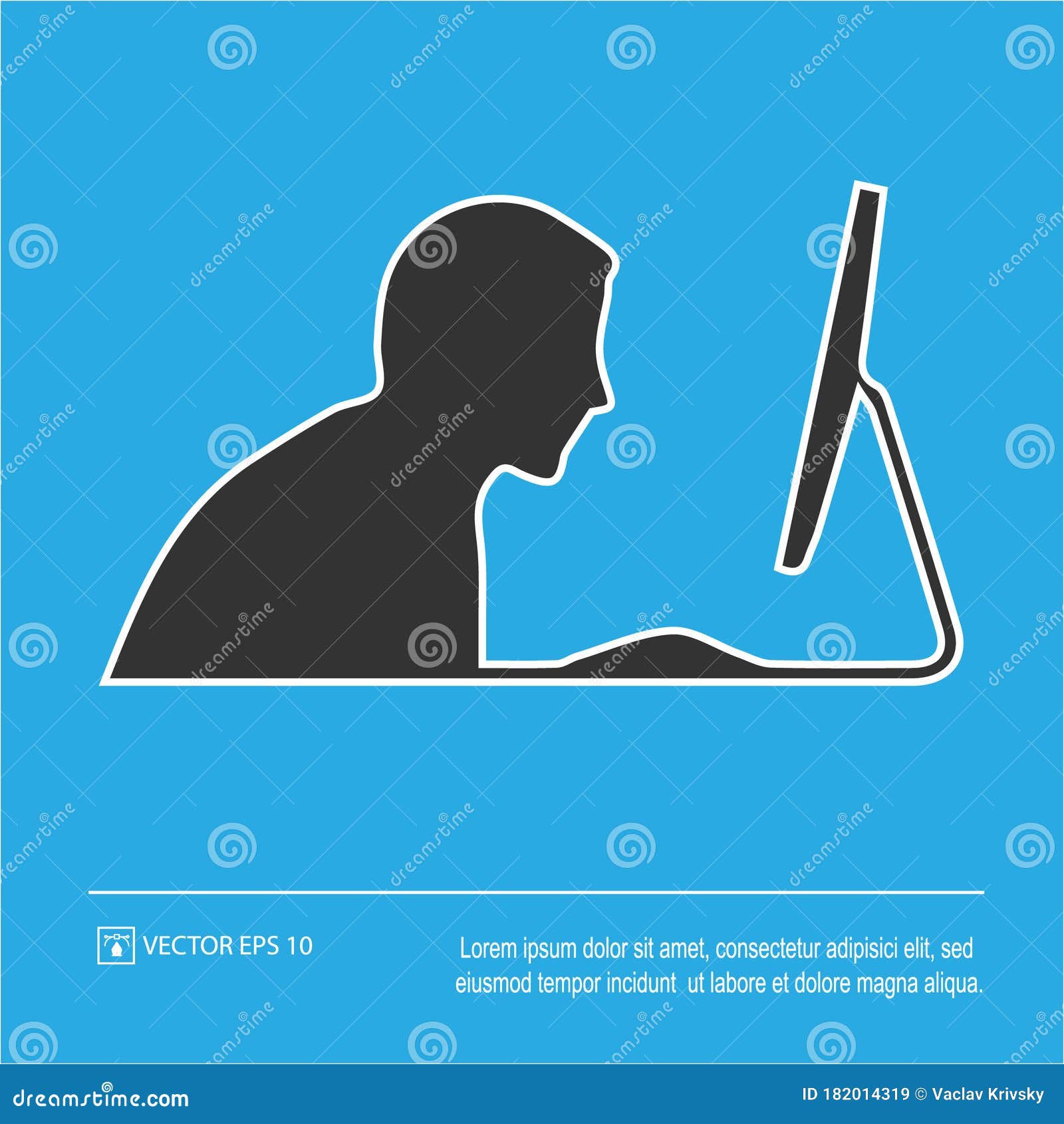 Businessman Working on a Computer Vector Icon Eps 10 Stock Vector ...