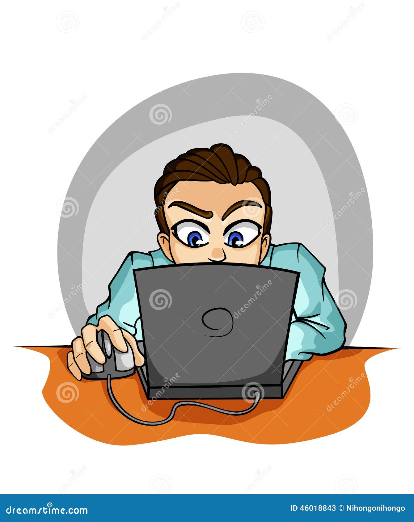 Businessman Working on Computer Stock Vector - Illustration of laptop ...
