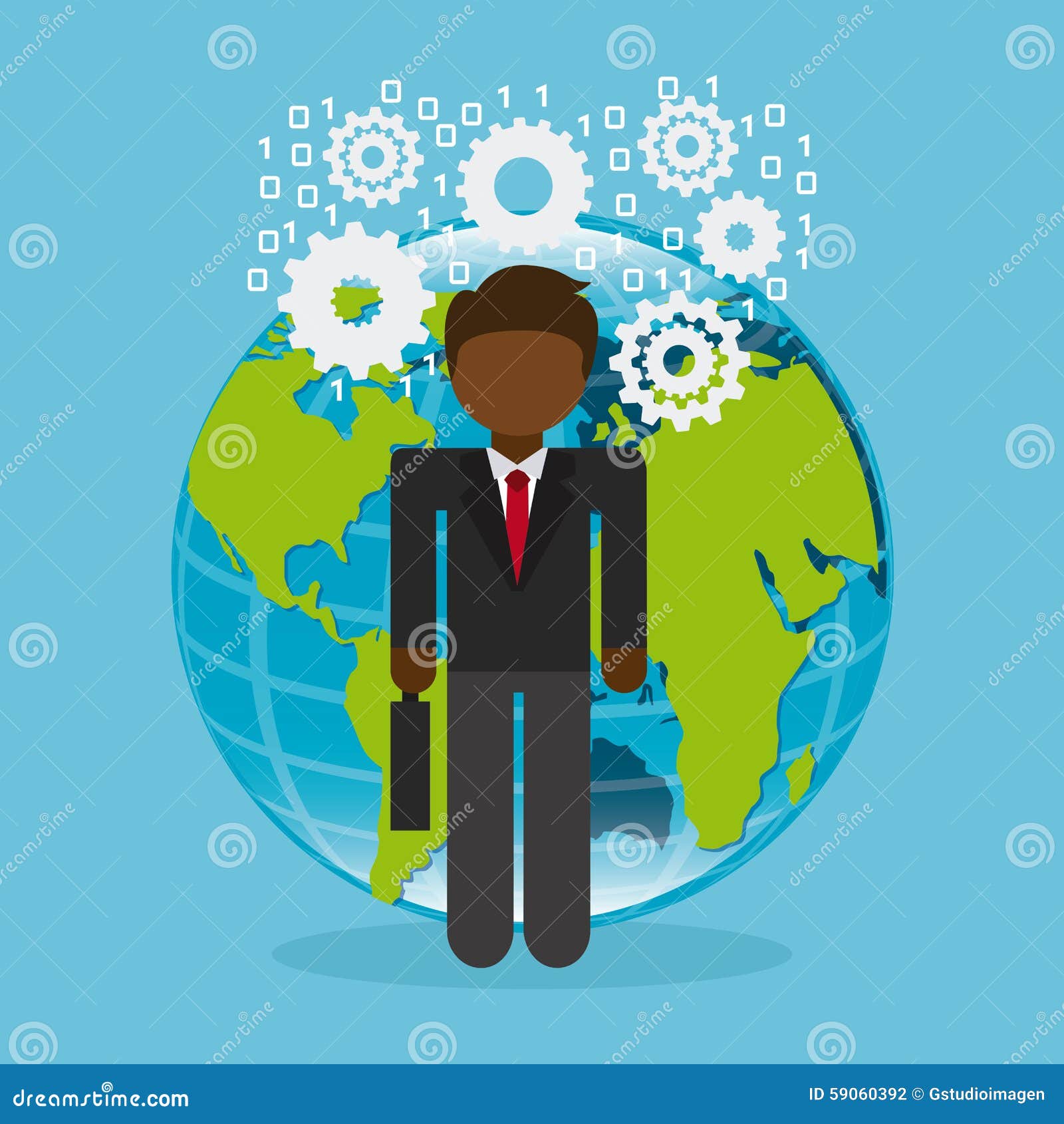 Businessman working stock vector. Illustration of work - 59060392
