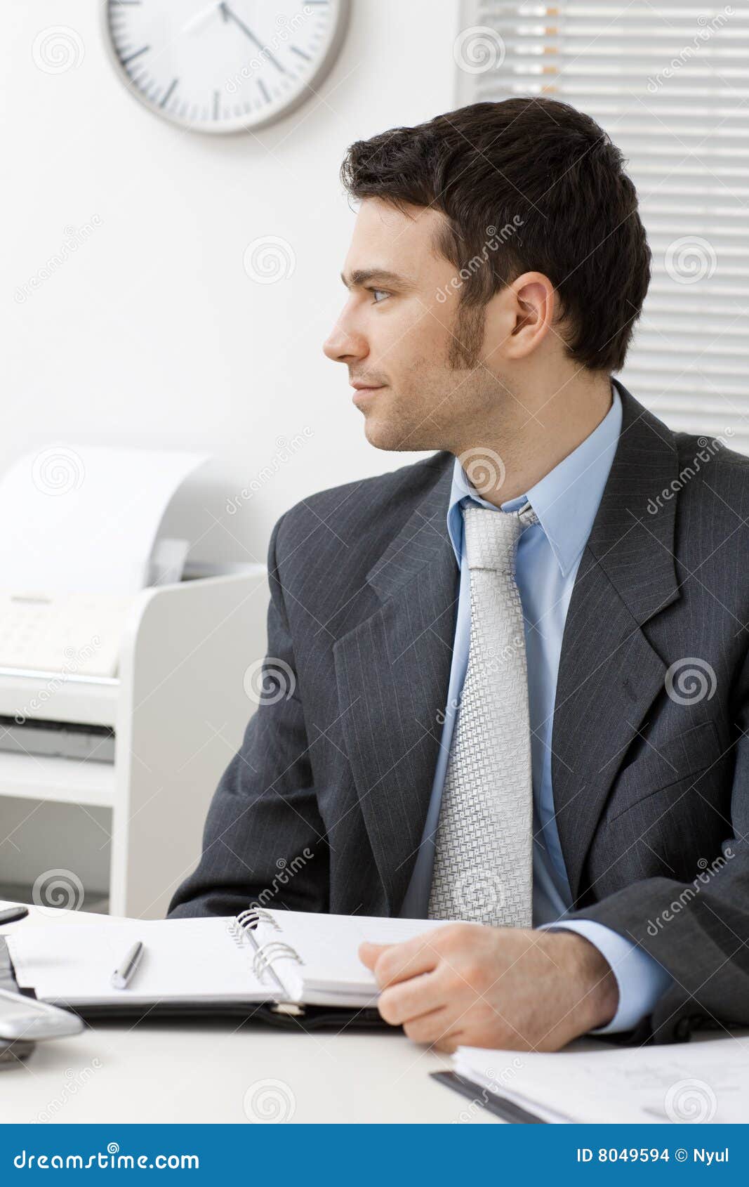 Businessman Working at Desk Stock Photo - Image of casual ...