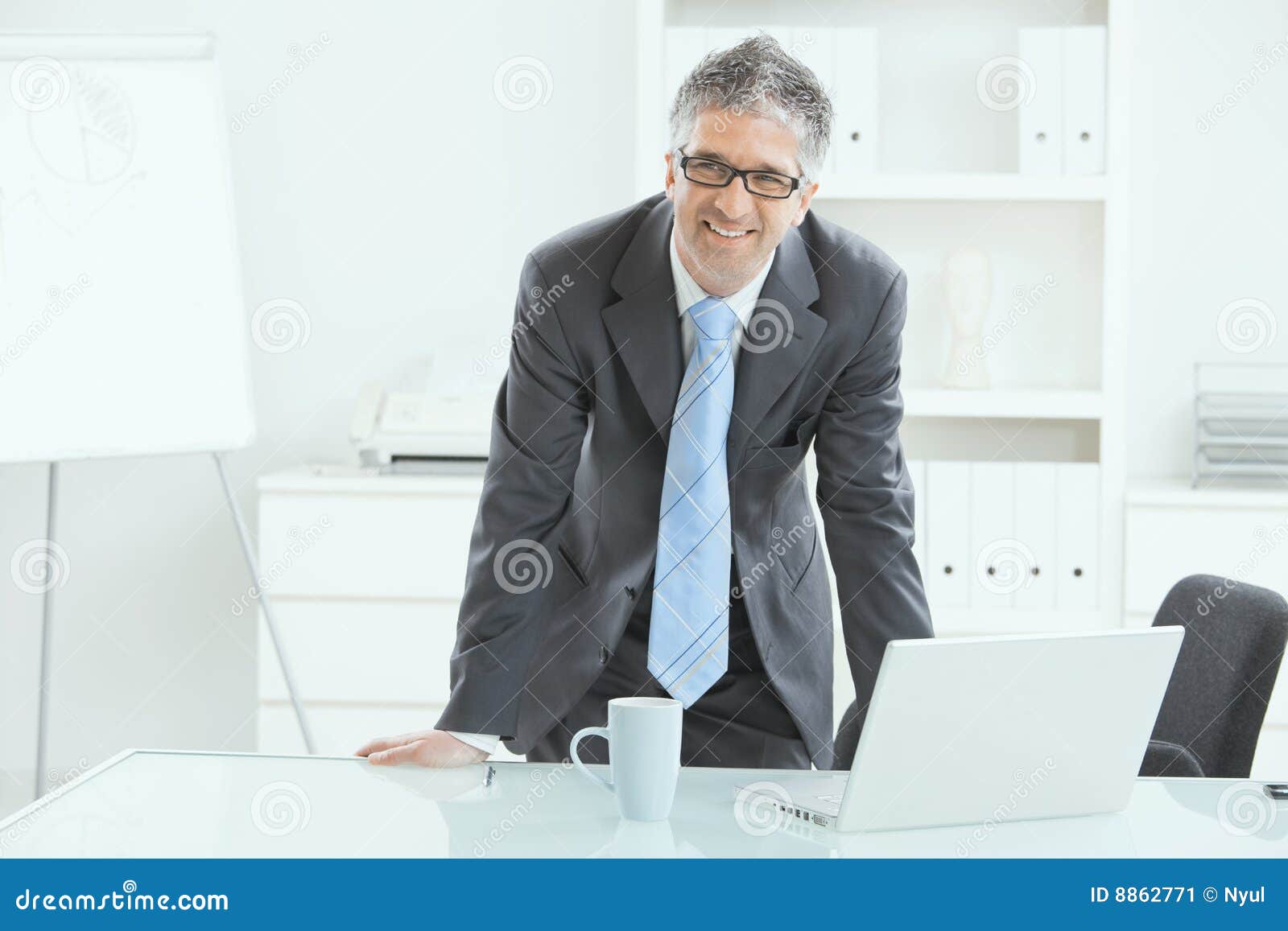 Businessman Working at Desk Stock Image - Image of indoor, corporate ...
