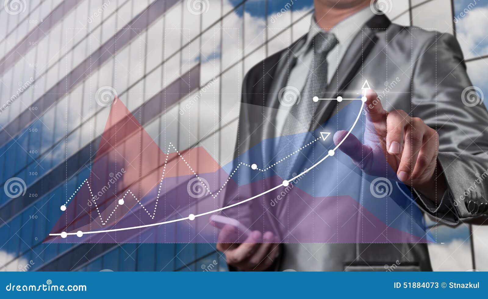 Businessman Working with Digital Chart, Business Improvement Stock ...