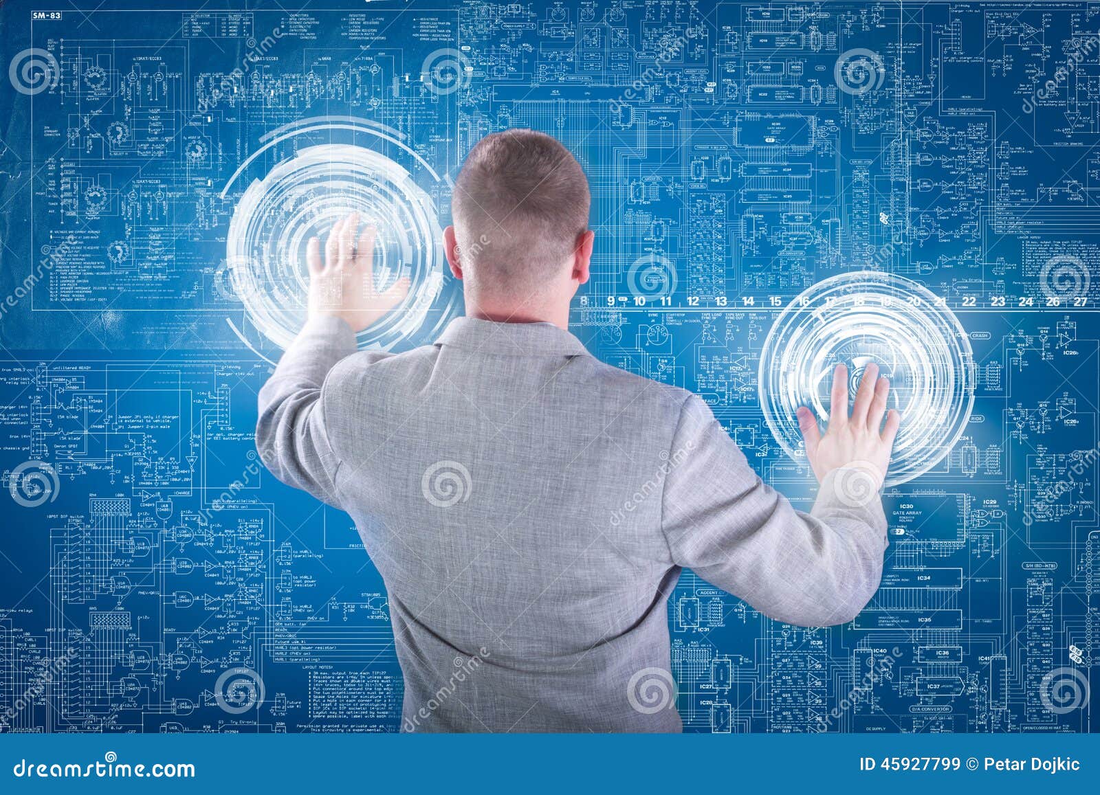 Businessman Working with Digital Virtual Screen; Business Concept Stock ...
