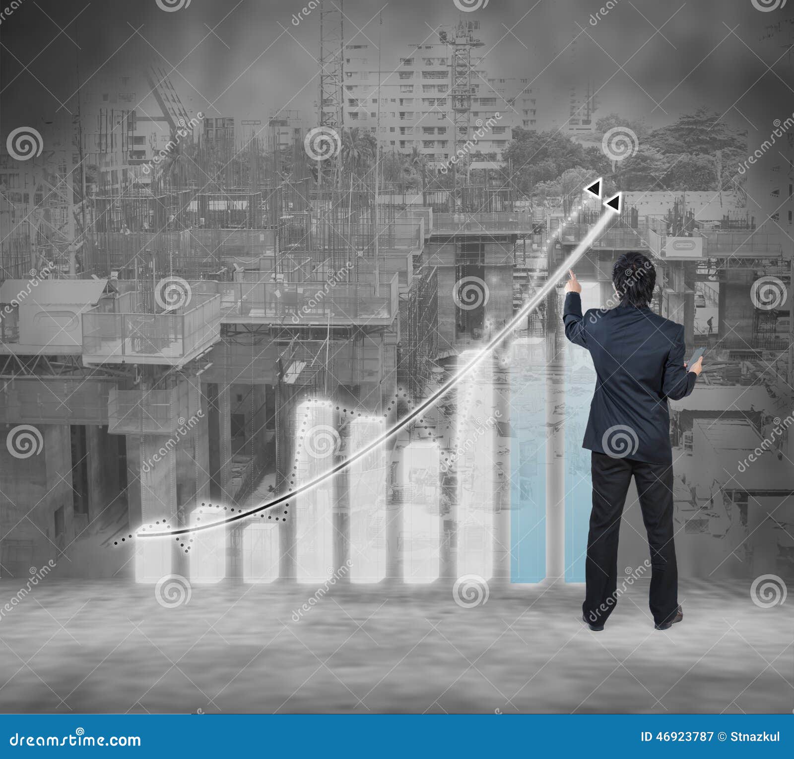 Businessman Working on Digital Virtual Screen, Globalization Stock ...