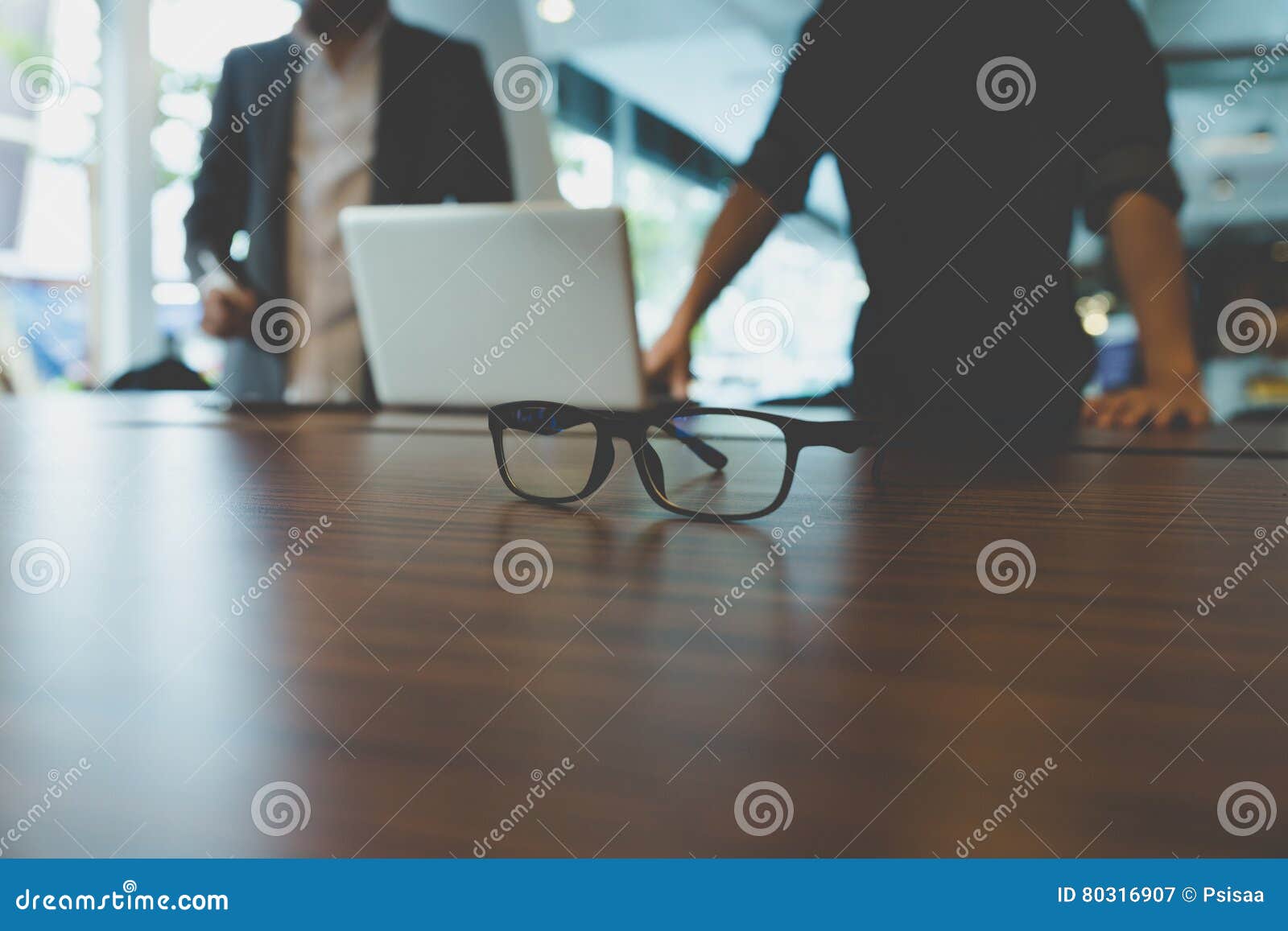 Businessman Working with Document and Computer in Office Workplace ...