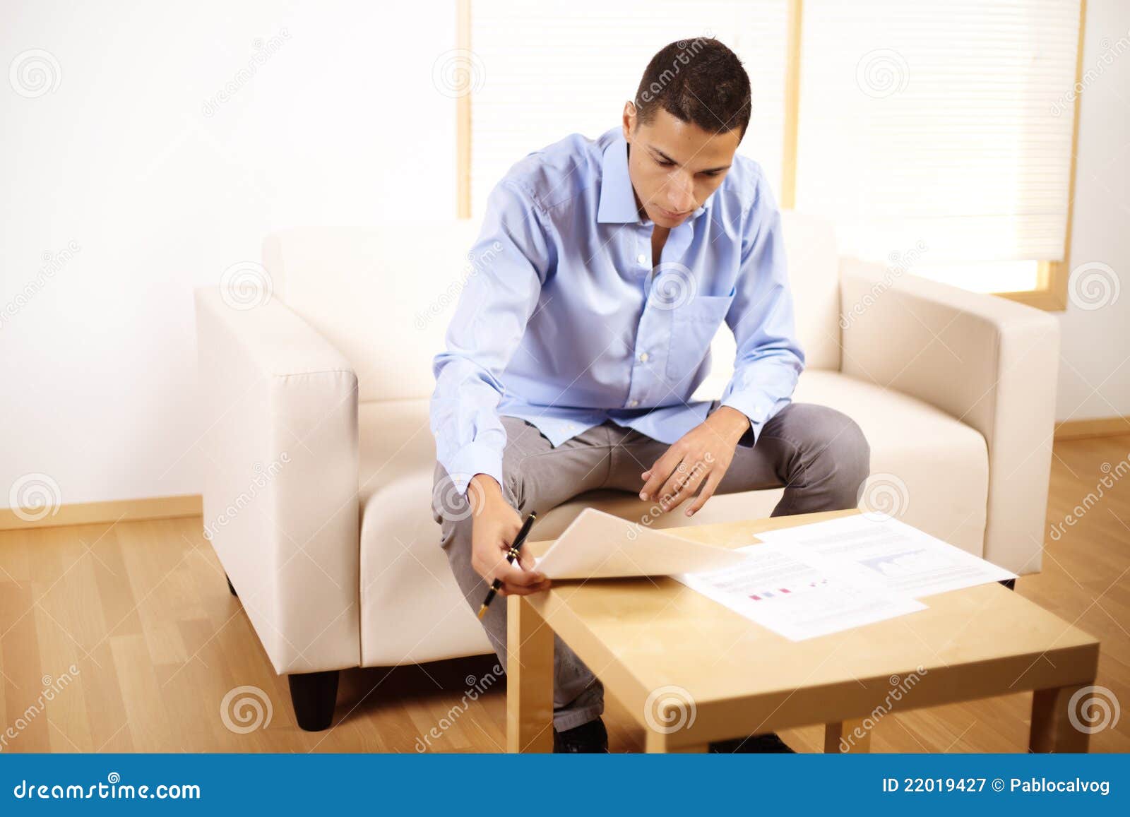 Businessman Working with Documents Stock Image - Image of planning ...