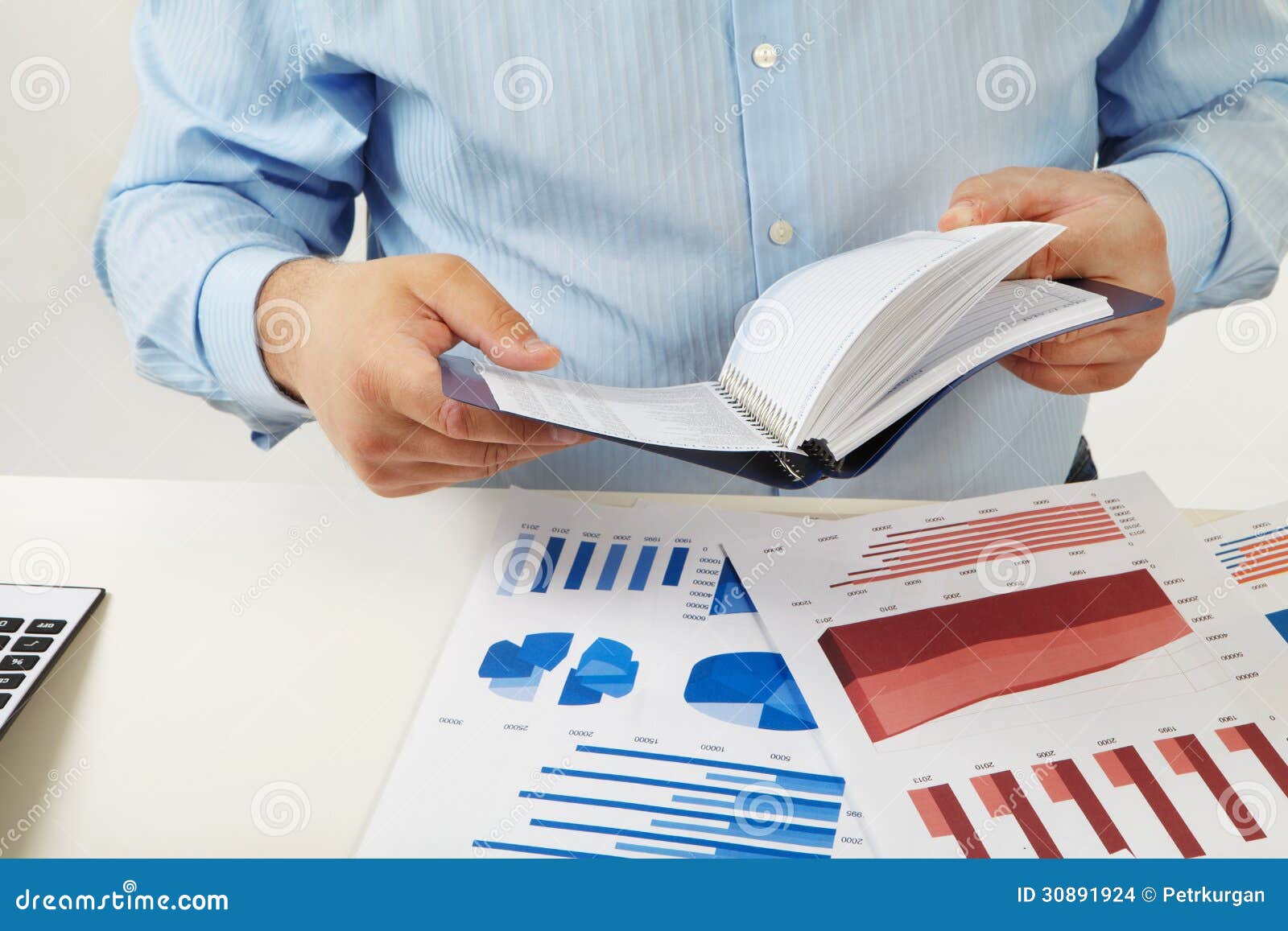 Businessman Working with Documents Stock Photo - Image of book ...
