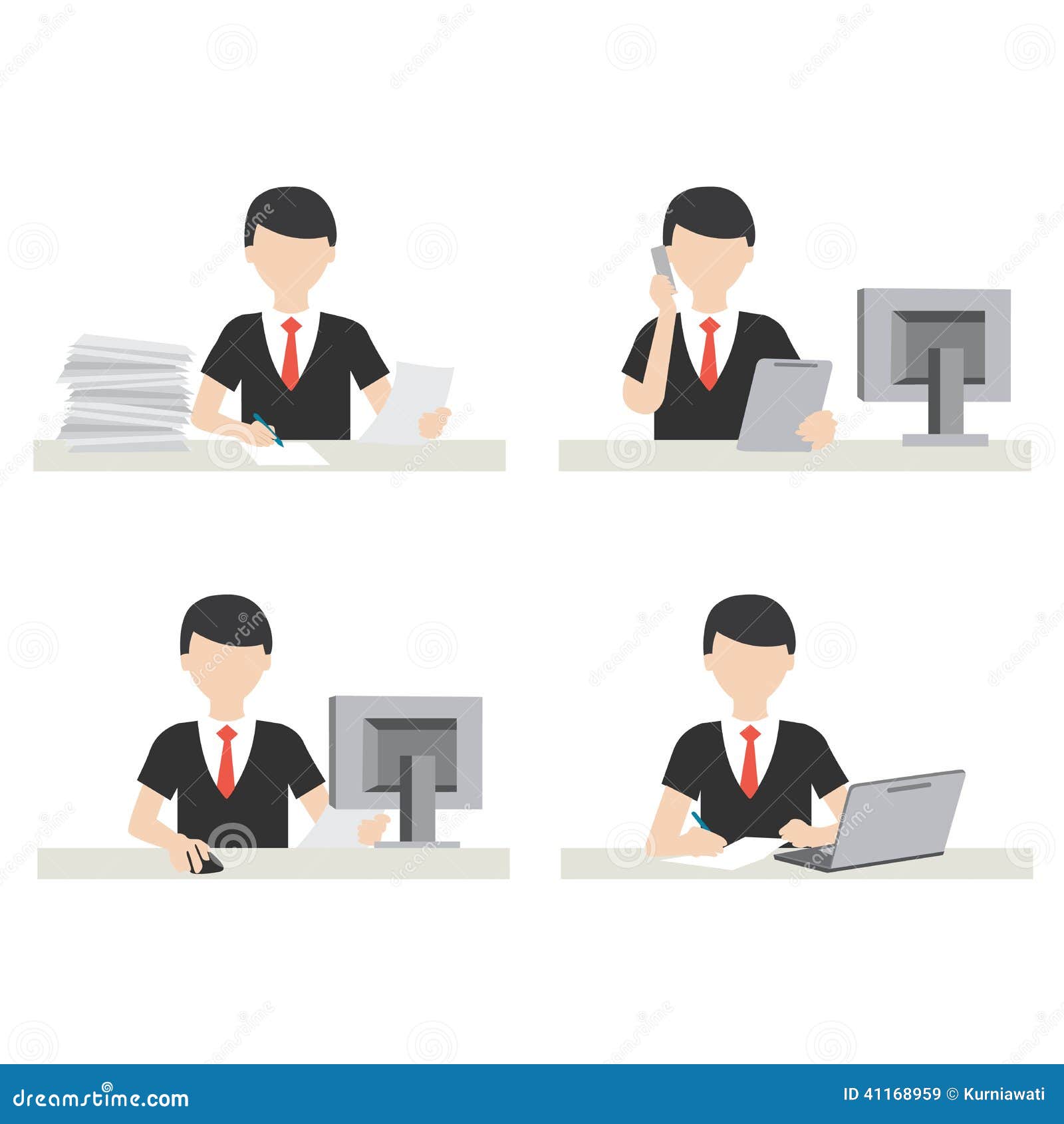 Businessman working stock vector. Illustration of business - 41168959