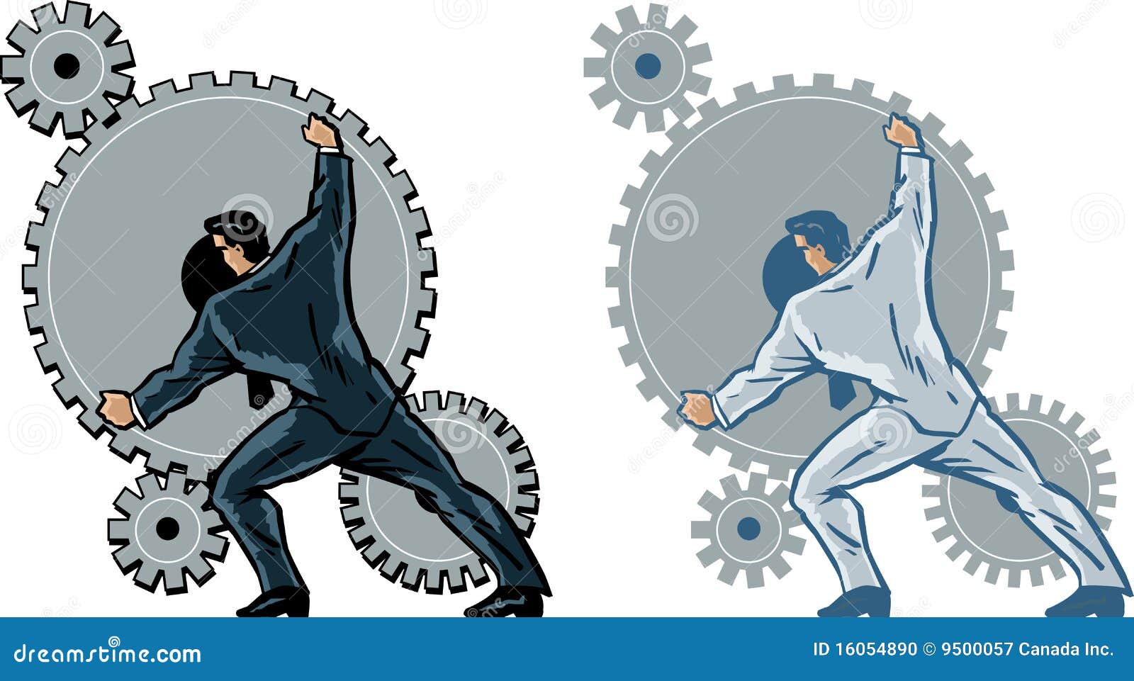 Businessman working gears. stock vector. Illustration of machinist ...