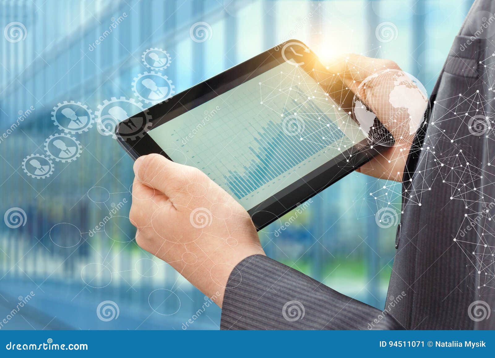 Businessman Working with Graph Statistics . Stock Image - Image of ...