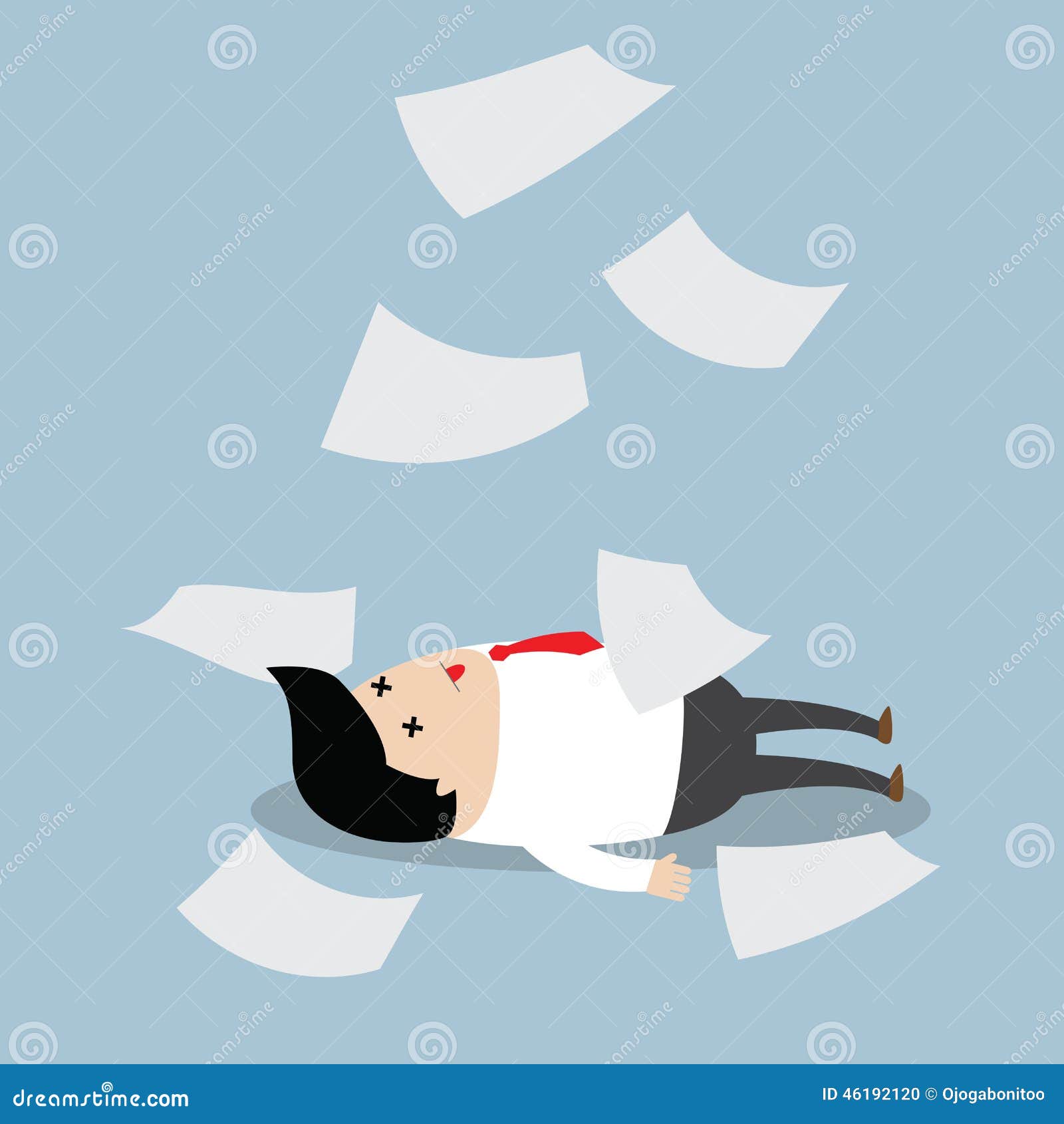 Faint Person Lying On Ground Shocked By Truth, Vector Cartoon Stick ...