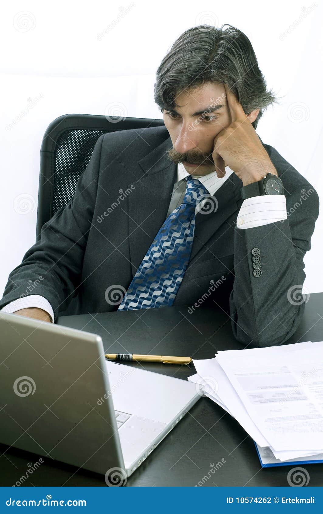 Businessman Working Hard at His Desk Stock Photo - Image of laptop ...