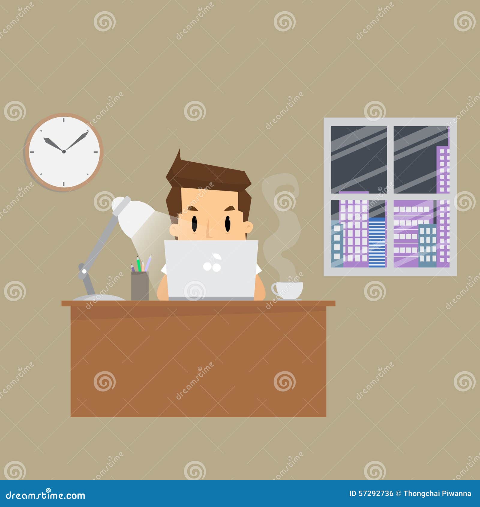 Working Hard - Overworked Man At Desk In Office With Nagging People ...