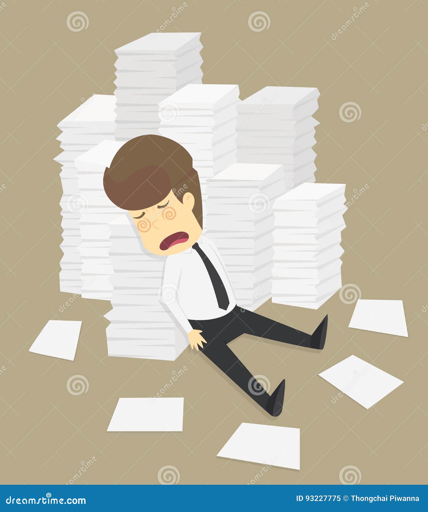 Businessman Working Hard Too Stock Vector - Illustration of businessman ...