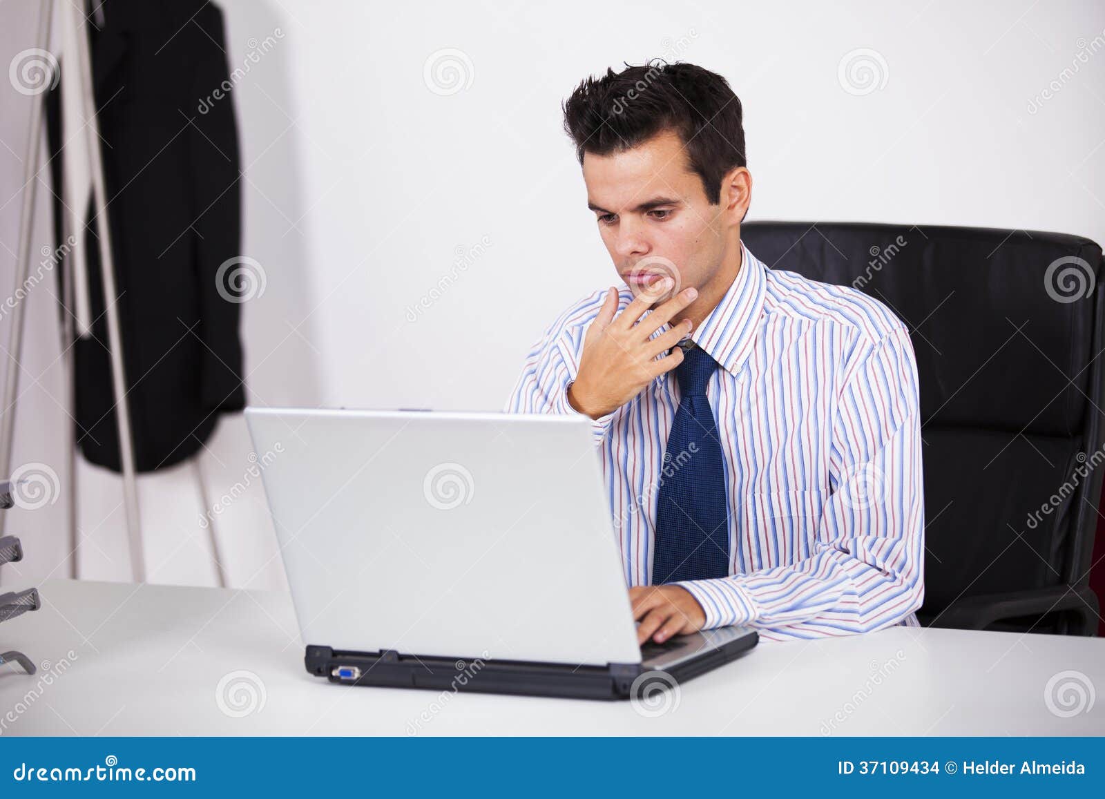 Businessman Working at His Laptop Stock Photo - Image of employee ...