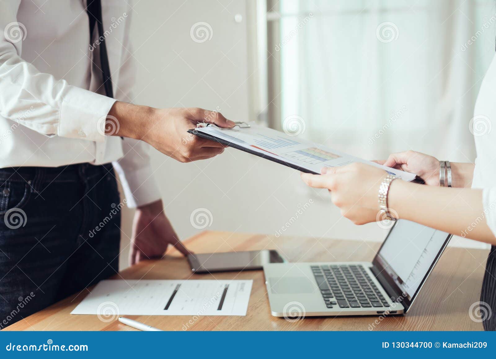 Businessman Working at His Office with Documents and Check the Accuracy ...