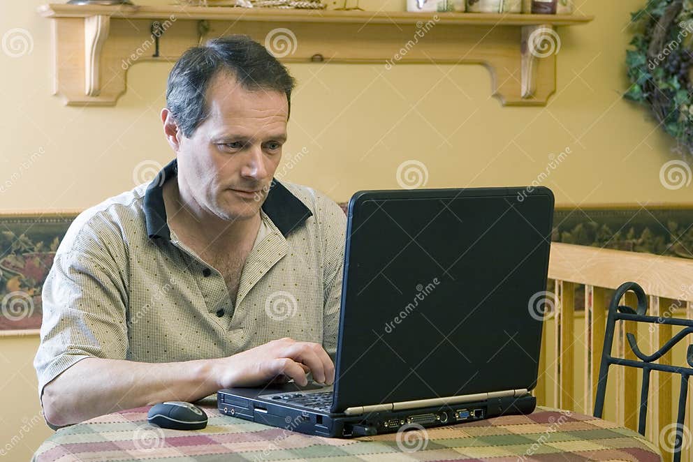 Businessman Working from Home Stock Image - Image of business, laptop ...