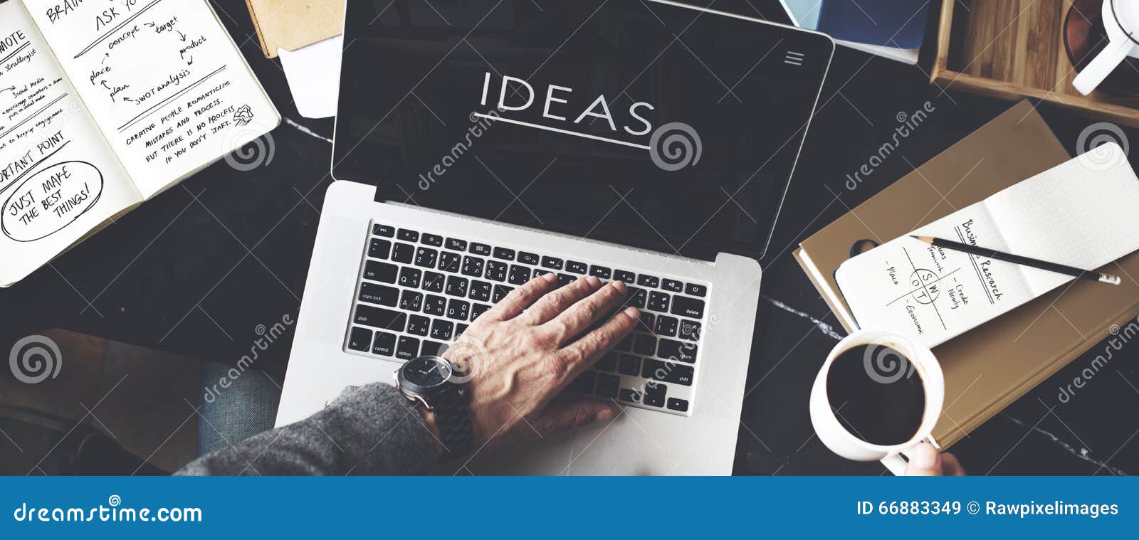 Businessman Working Ideas Creative Workplace Concept Stock Image ...