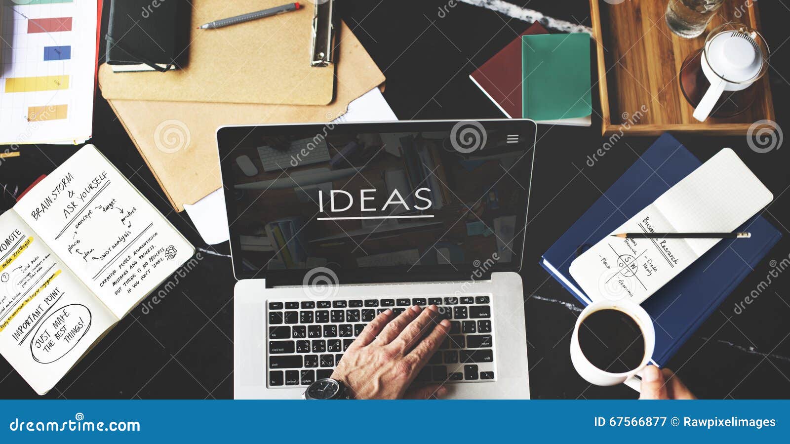 Businessman Working Ideas Creative Workplace Concept Stock Image ...
