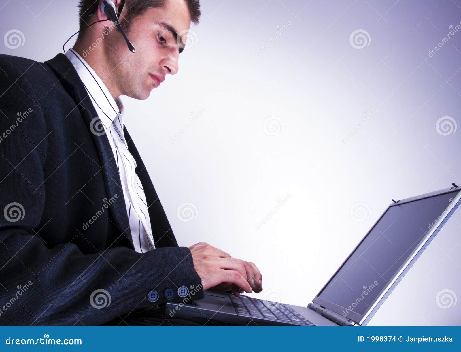 Businessman Working on Laptop Stock Photo - Image of life, finances ...