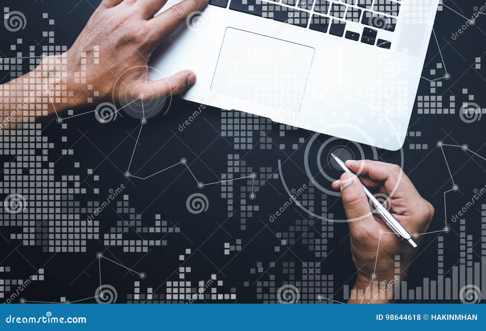 Businessman Working with Laptop with.Business Technology,connecting ...