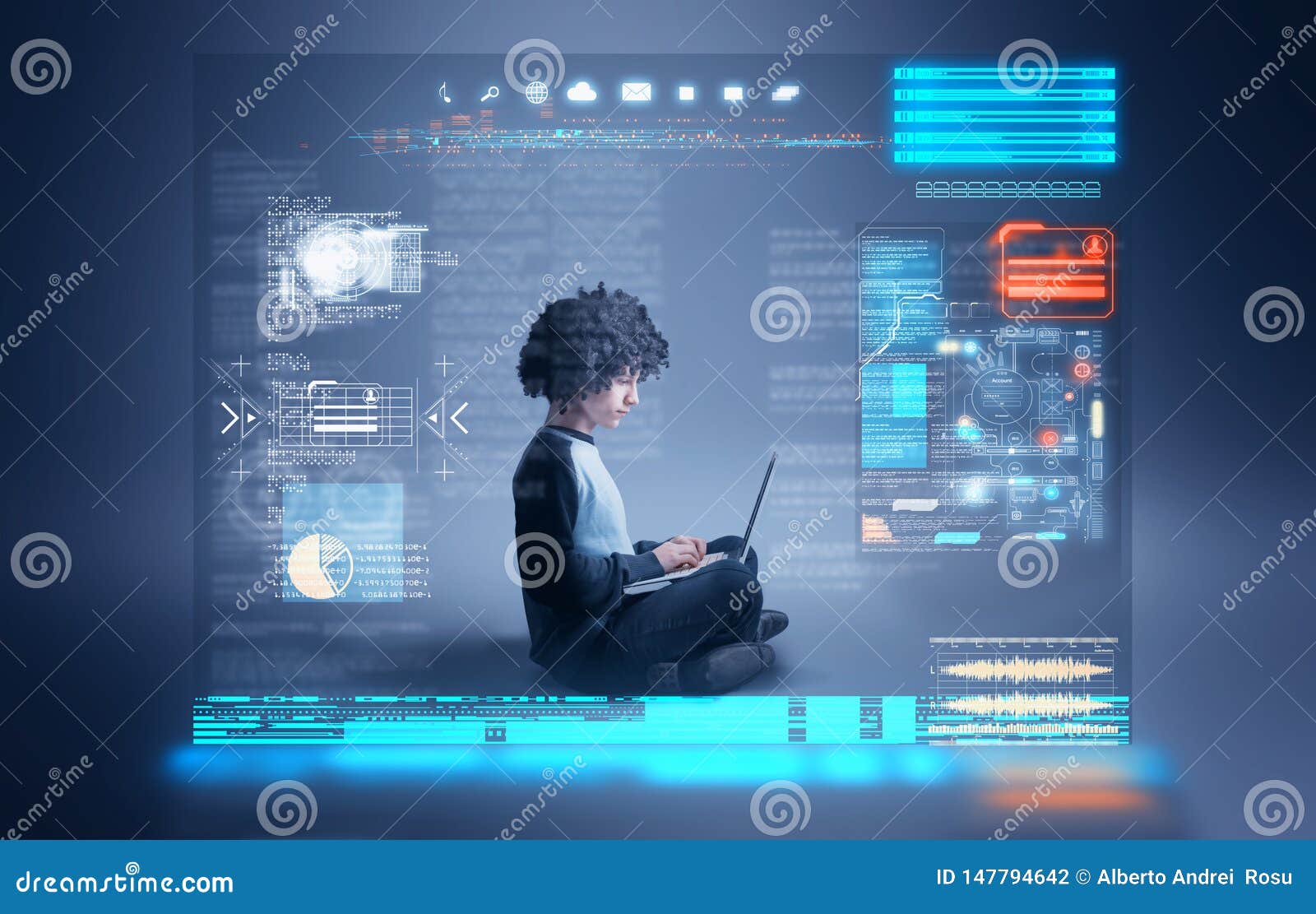 Working laptop project stock photo. Image of connection - 147794642