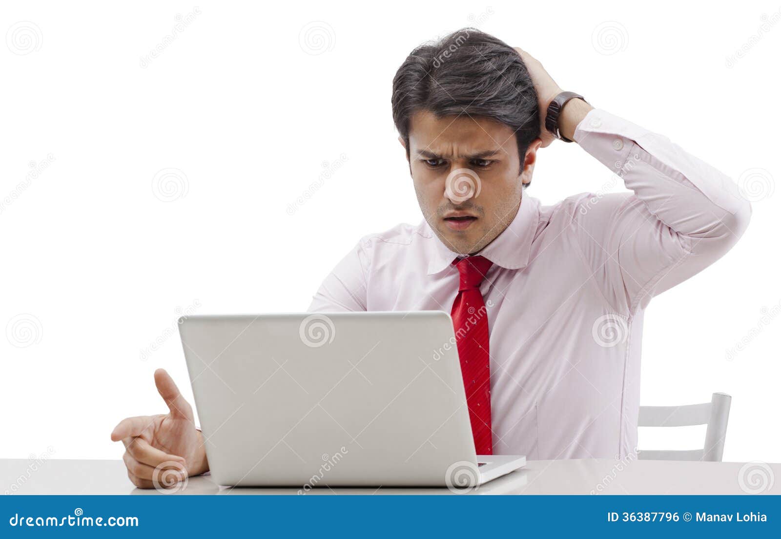 Businessman Working on a Laptop Stock Photo - Image of impatience ...