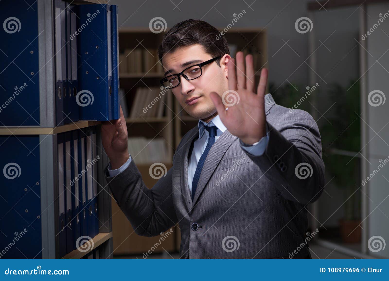 The Businessman Working Late Hours in the Office Stock Photo - Image of ...