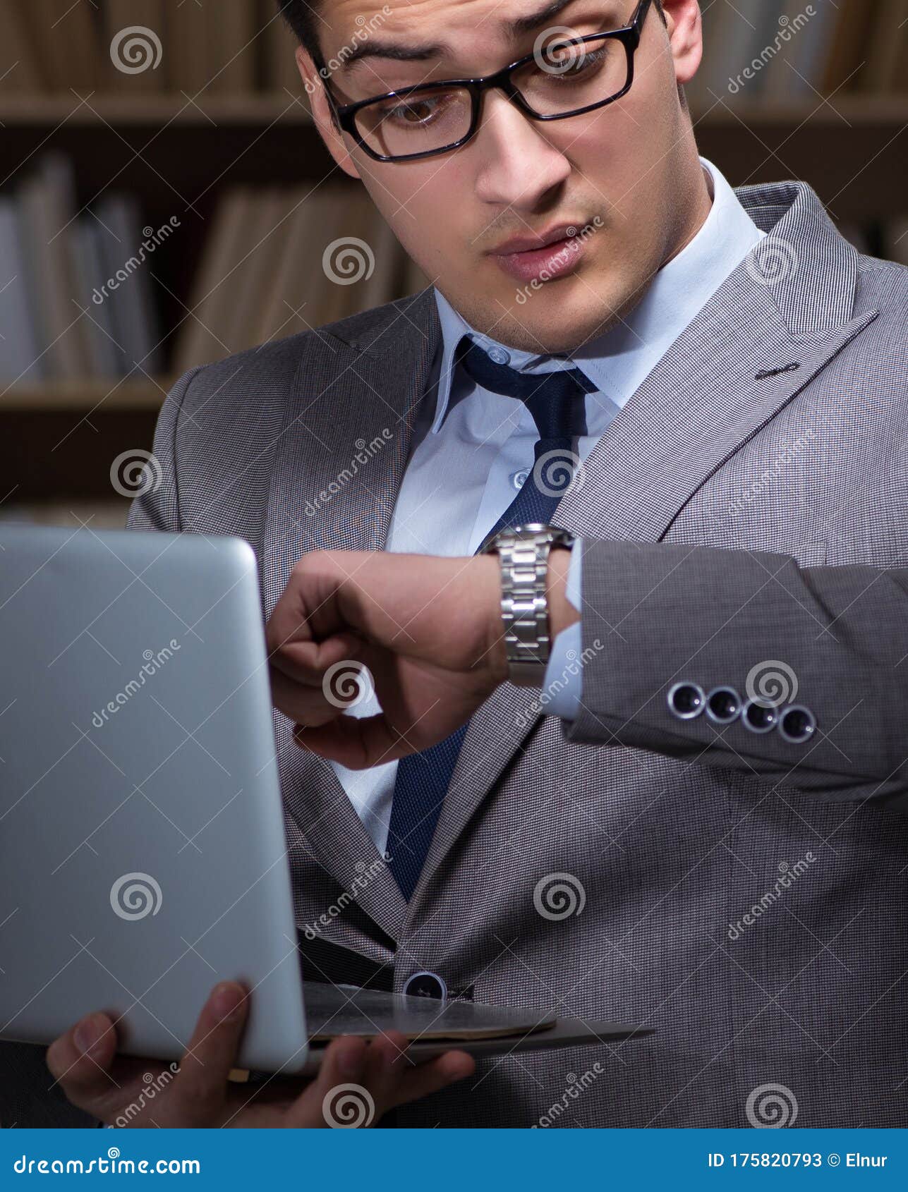 Businessman Working Late Hours in the Office Stock Image - Image of ...