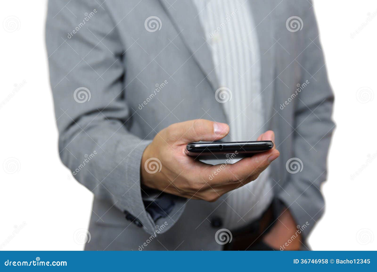 Businessman Working with Mobile Phone Stock Photo - Image of office ...